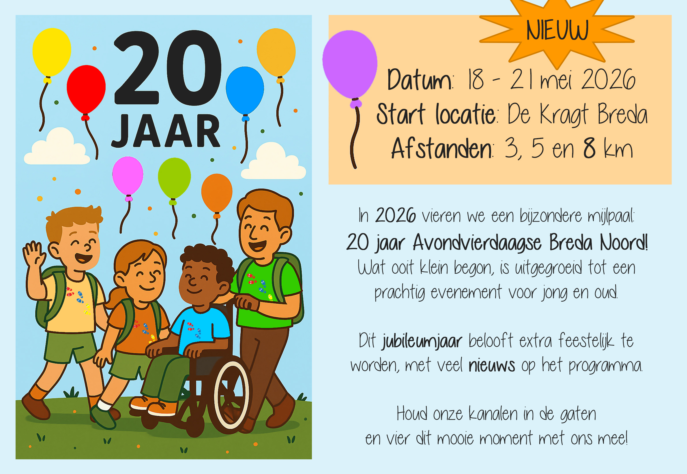Aankondiging 2026. Save the date! - Avondvierdaagse Breda Noord
